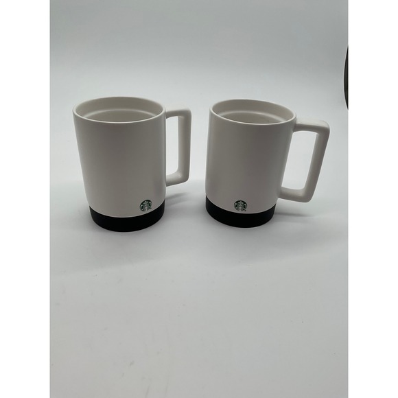 Starbucks | Dining | Starbucks Mug Set White Ceramic Coffee Mugs Black ...